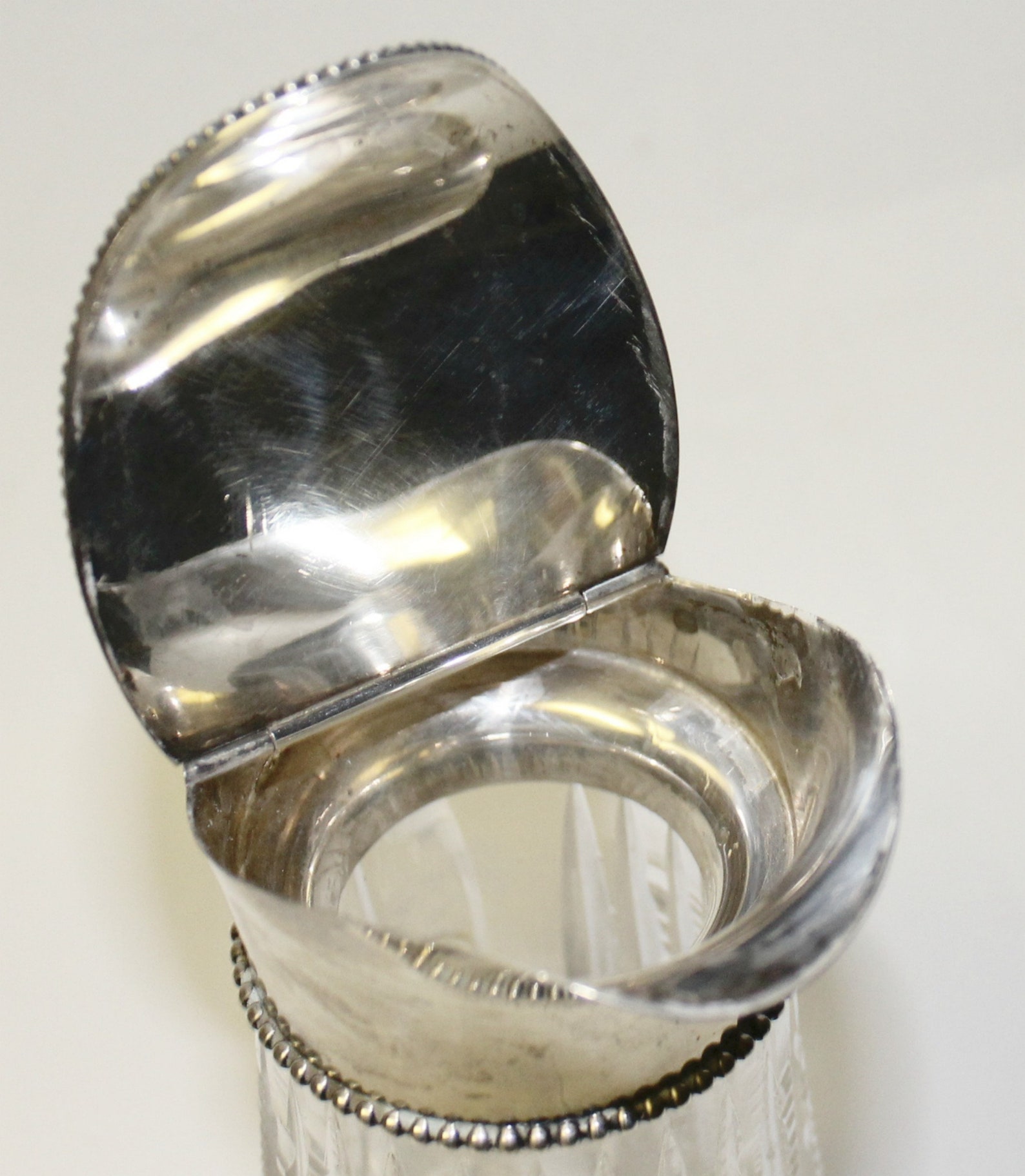 Antique Whisky Noggin Wilcox Sterling Silver Cut Crystal Ca 1900's ...