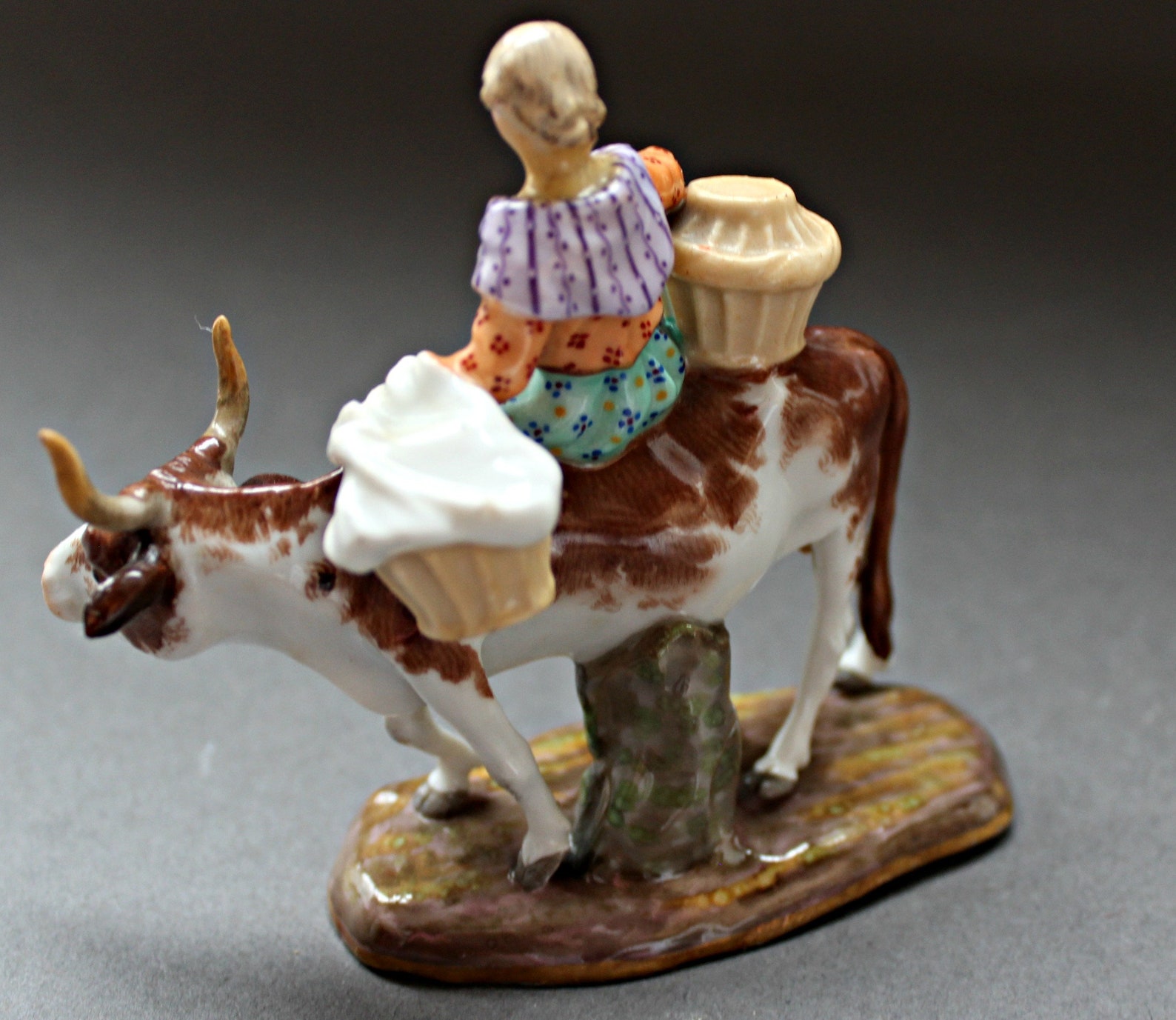 Antique Meissen Porcelain Figurine Miniature 9 Cm X 10 Cm RARE Farmer's ...