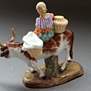 Antique Meissen Porcelain Figurine Miniature 9 Cm X 10 Cm RARE Farmer's ...