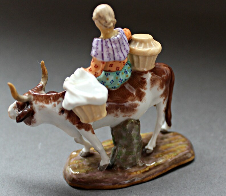 Antique Meissen Porcelain Figurine Miniature 9 Cm X 10 Cm RARE Farmer's ...