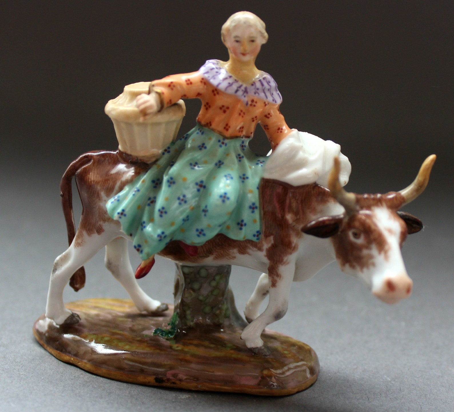 Antique Meissen Porcelain Figurine Miniature 9 Cm X 10 Cm RARE Farmer's ...