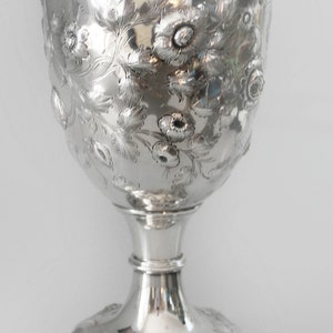 1850 Coin Silver Goblet Chalice Jones, Ball Co Ca 1850 Hand Chased ...