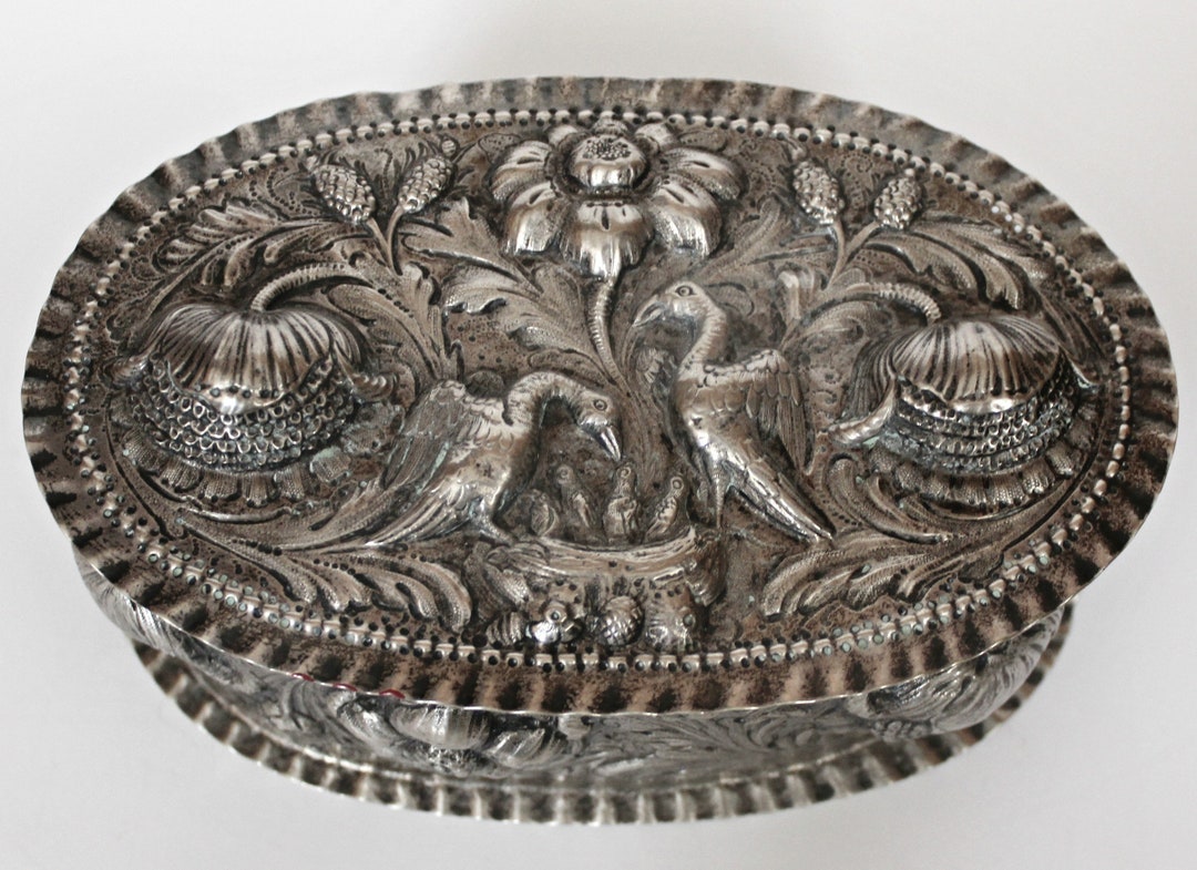 Hanau Continental Silver Repousse Box Chinoiserie Aesthetic Movement 6 ...