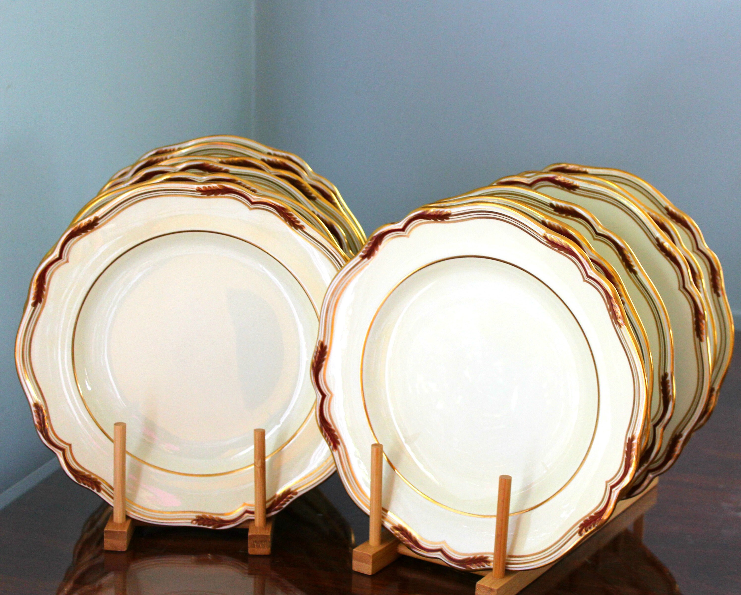 12 Antique English Dinner Plates Crimson Oak Leafs Scalloped Etsy 12-antique-english-dinner-plates-crimson-oak-leafs-scalloped-etsy