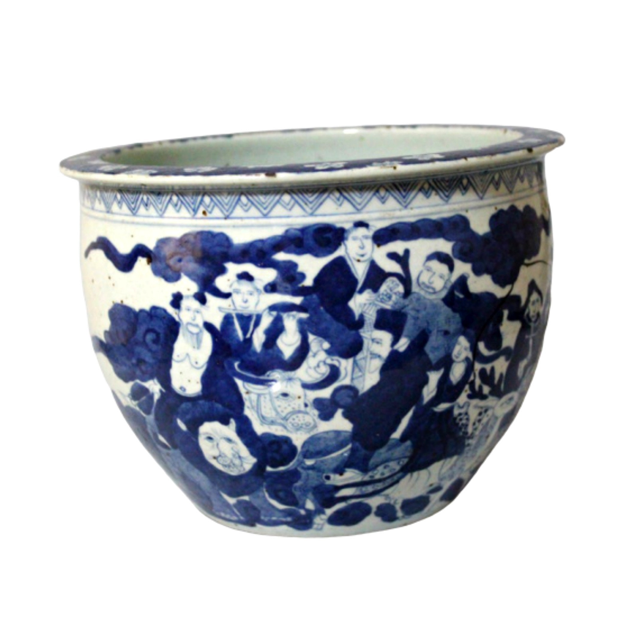 Blue and White Fish Bowl Planters - Etsy