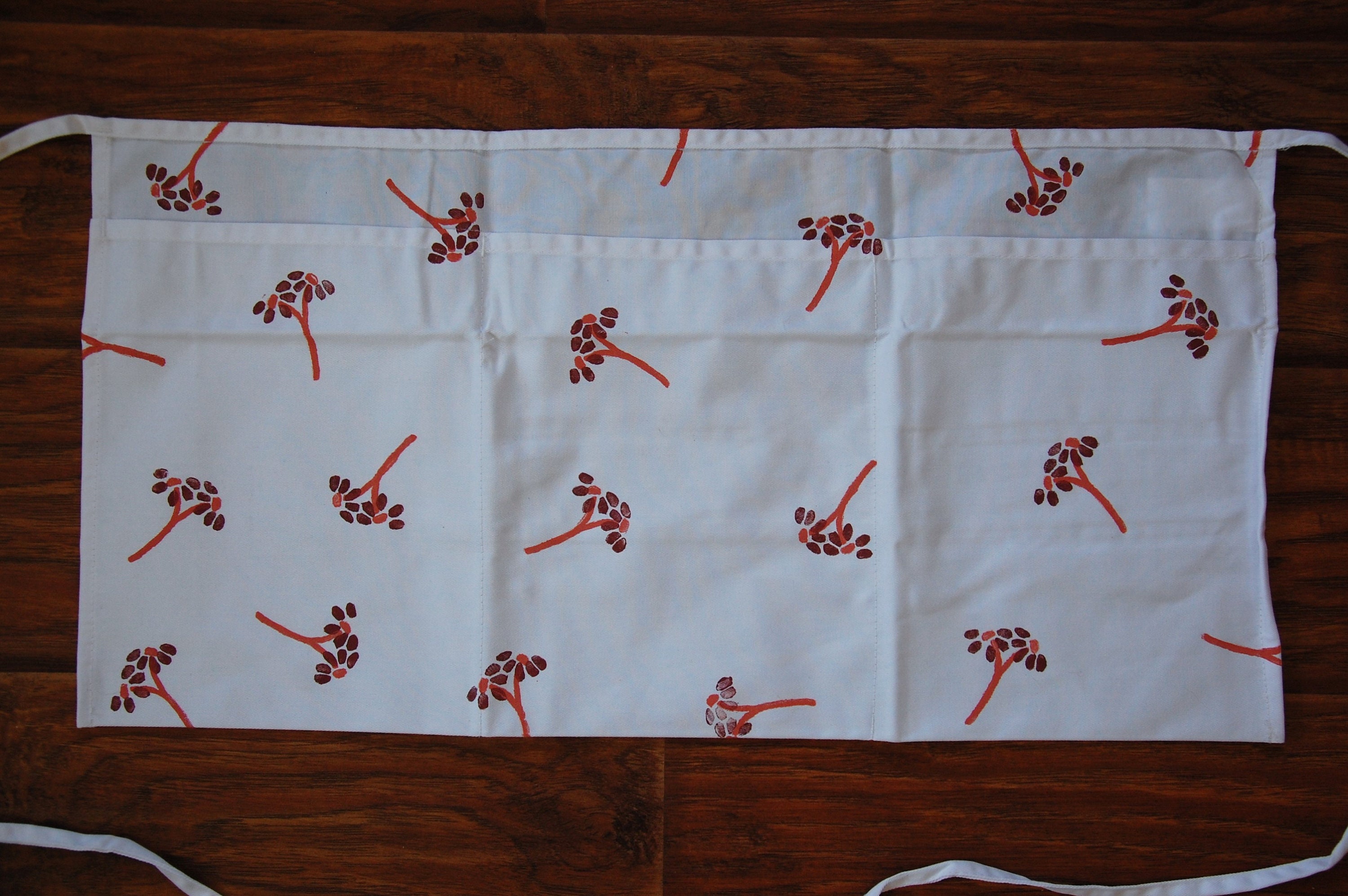 Block Print Pattern Design Apron // 3 Pocket Waist Apron // | Etsy