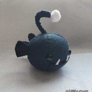 Angler Fish Plush - MADE TO ORDER - Cute Kawaii Angry Fishie Plushie ...