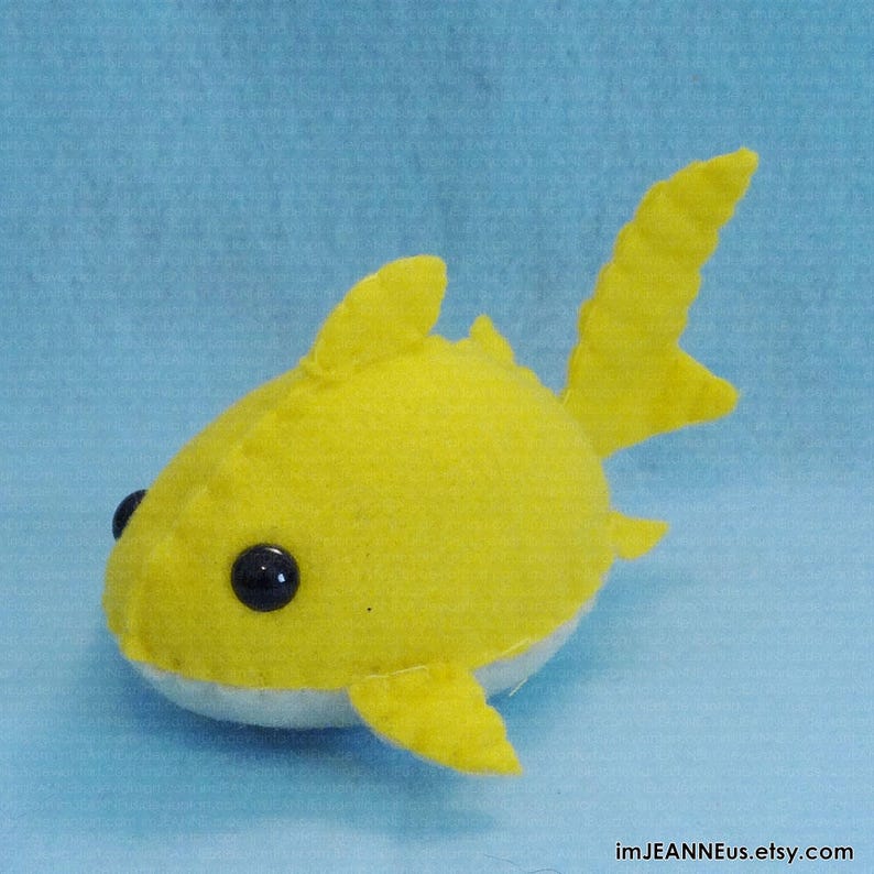Lemon Shark Plush MADE TO ORDER Cute Yellow Shark Kawaii - Etsy