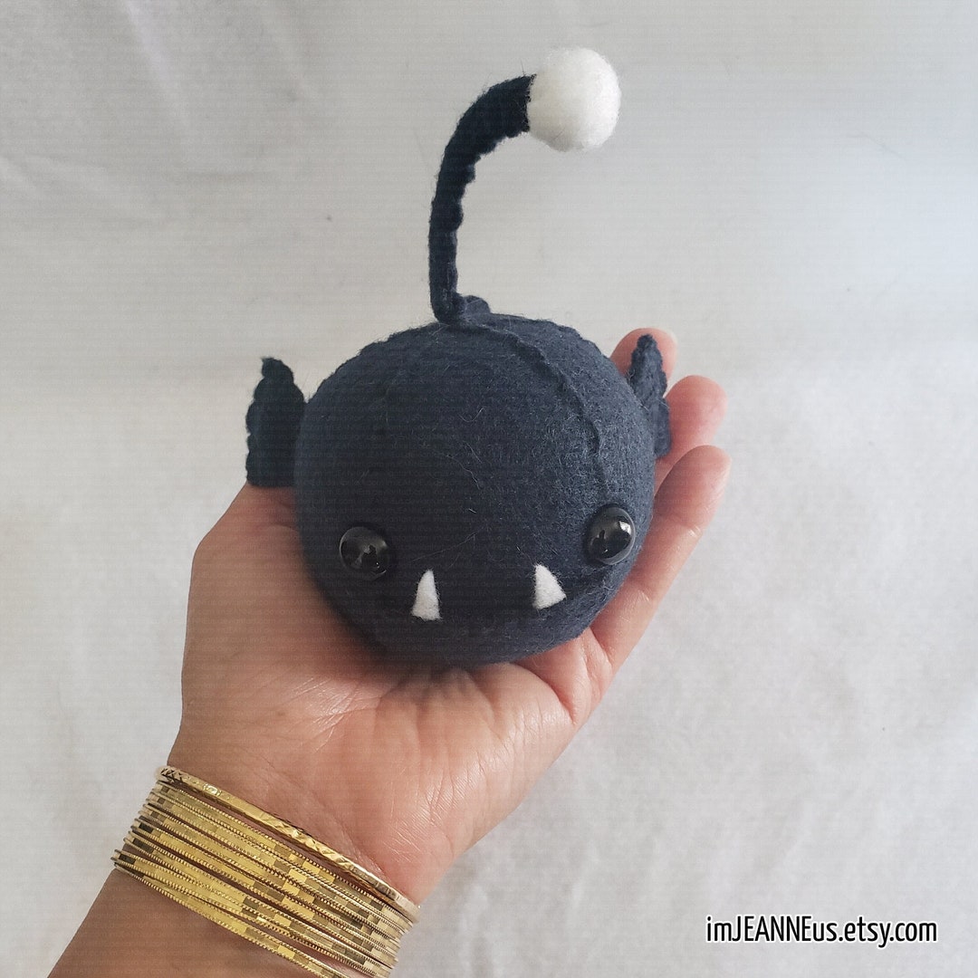 Angler Fish Plush - MADE TO ORDER - Cute Kawaii Angry Fishie Plushie ...