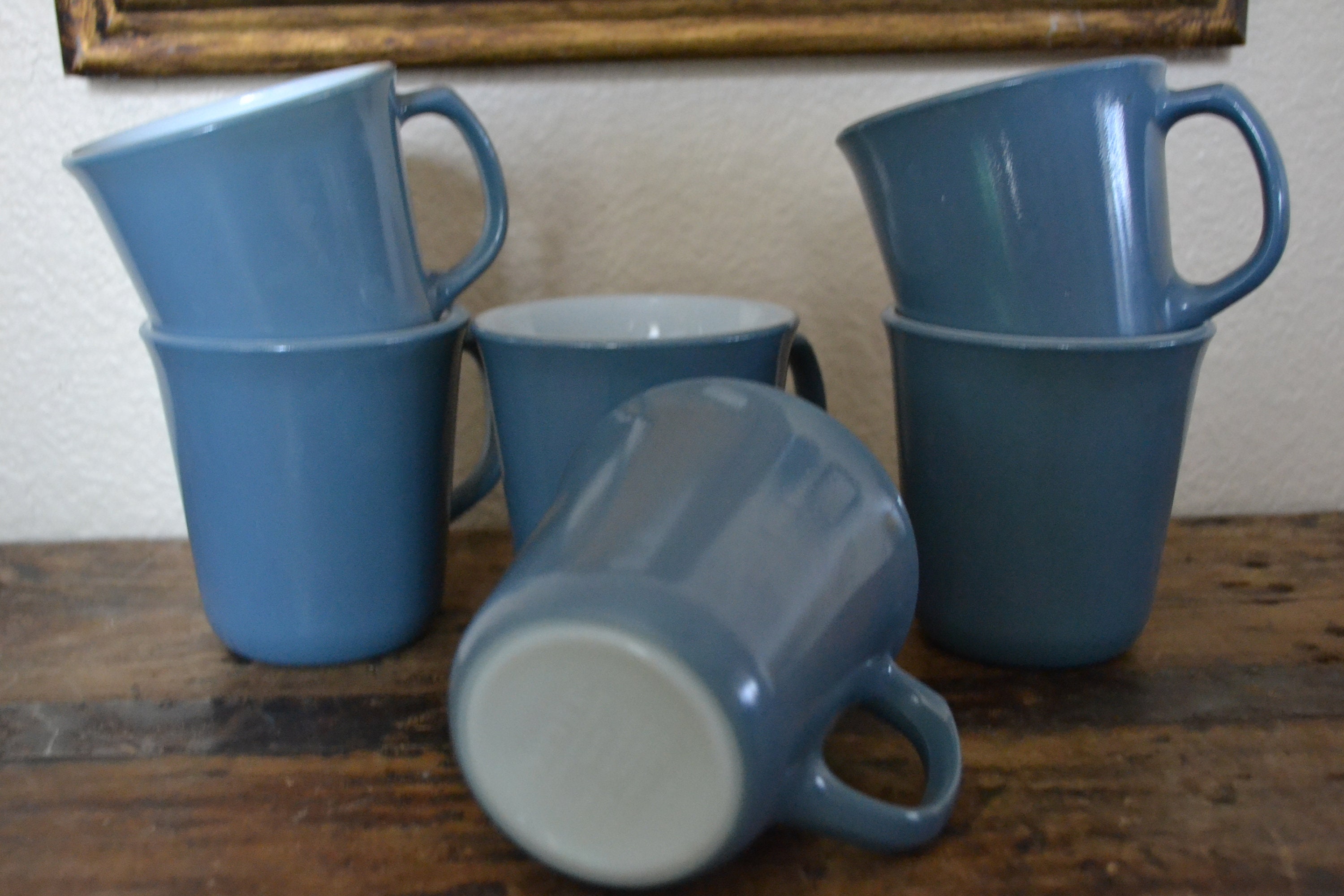 Corning Ware Pyrex Blue Milk Glass Cups Set of 6 - Etsy