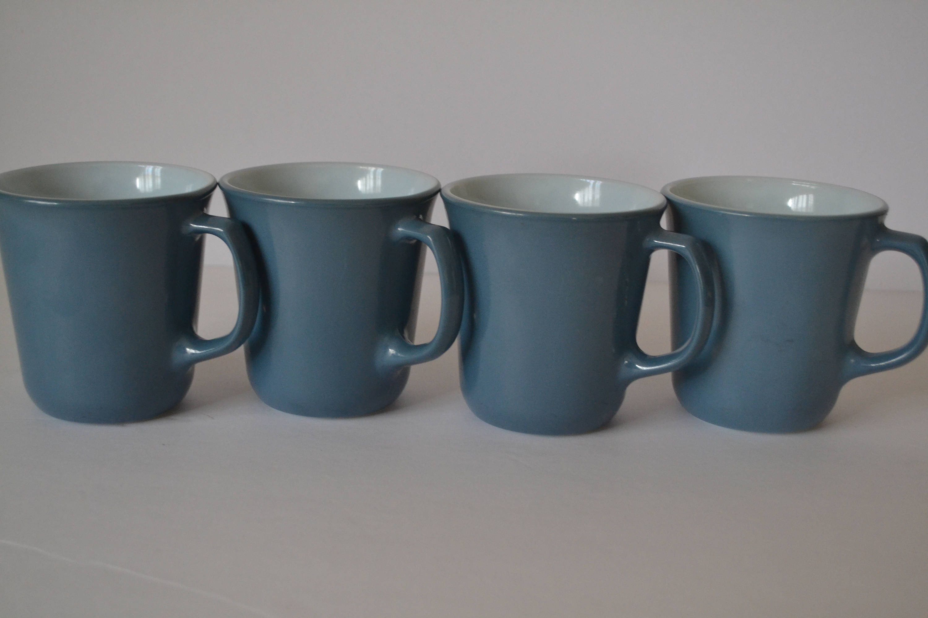 Corning Ware Pyrex Blue Milk Glass Cups Set of 4 - Etsy