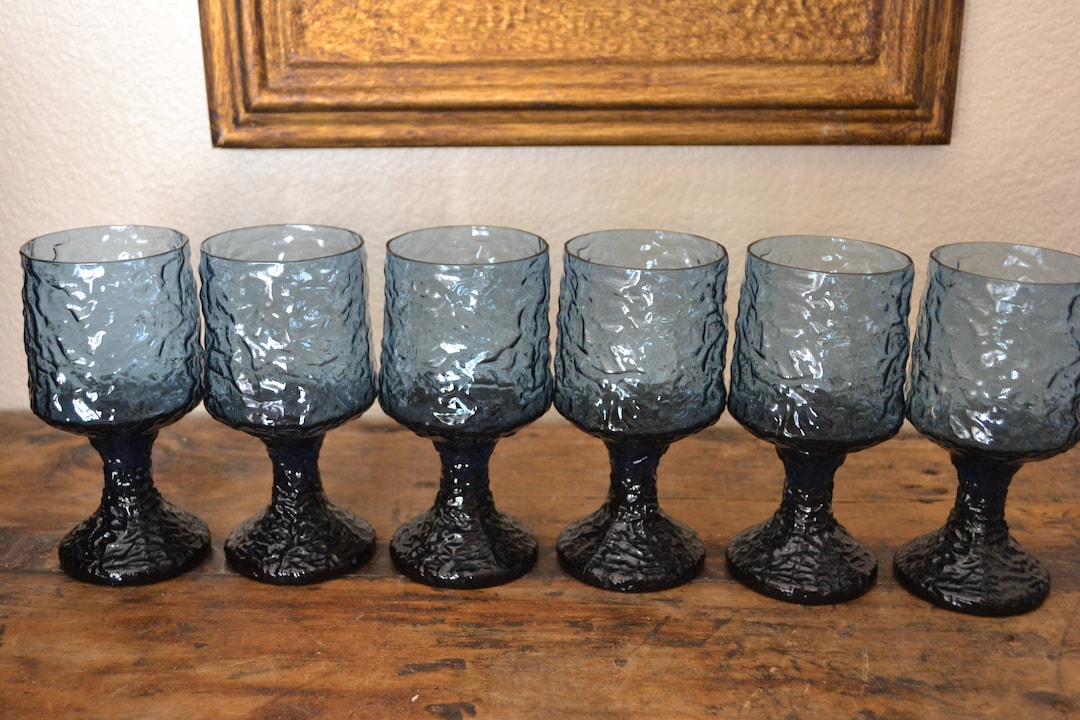 Small Lenox Impromptu Dark Blue Stemmed Glasses Set of 6 - Etsy