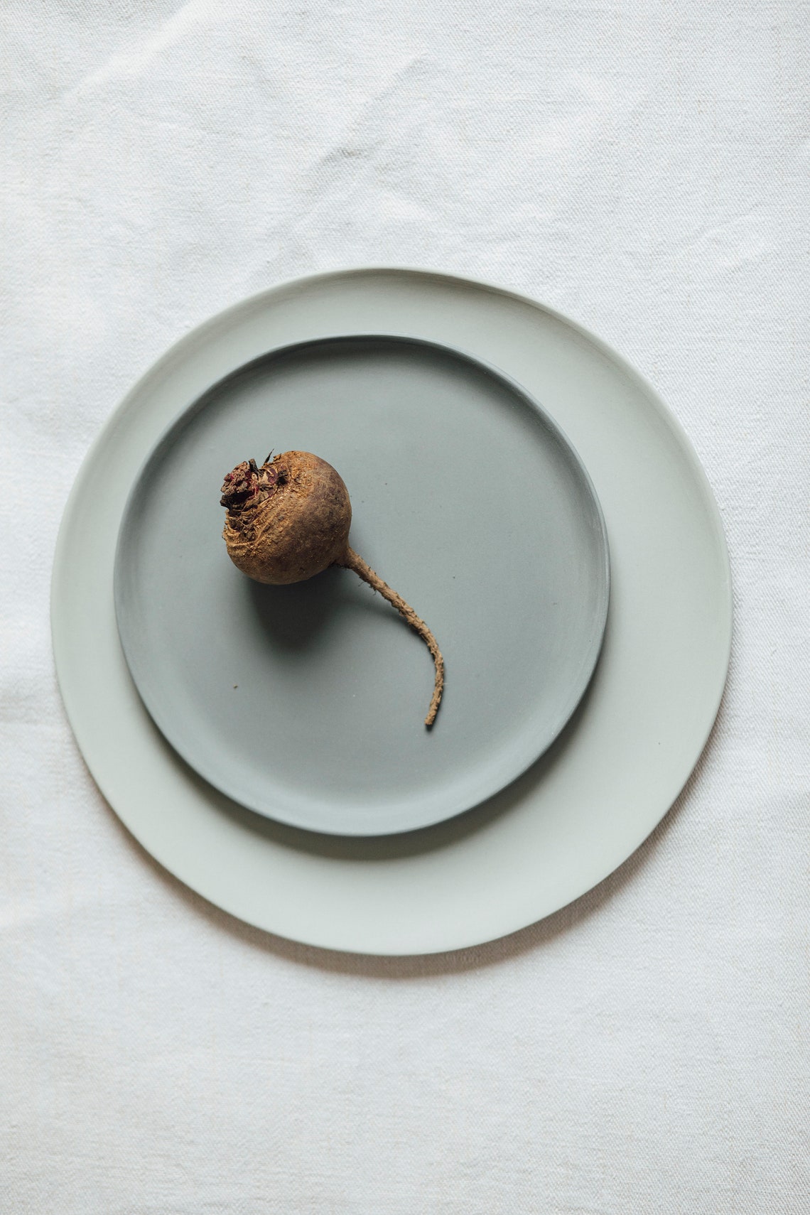 Plates Porcelain Gray Dinner Plate 24 Cm per Piece | Etsy