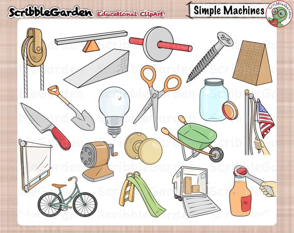 Simple Machines Science ClipArt from ScribbleGarden on Etsy Studio