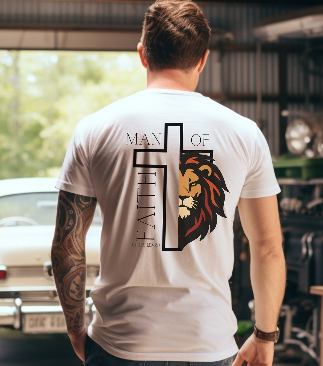 Christian Tshirt for Men, Bible Verse Shirt, Man of Faith Shirt, Faith ...