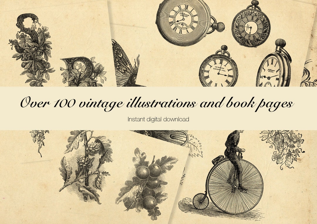 100+ Vintage Illustrations & Book Pages: Victorian Ephemera (digital ...