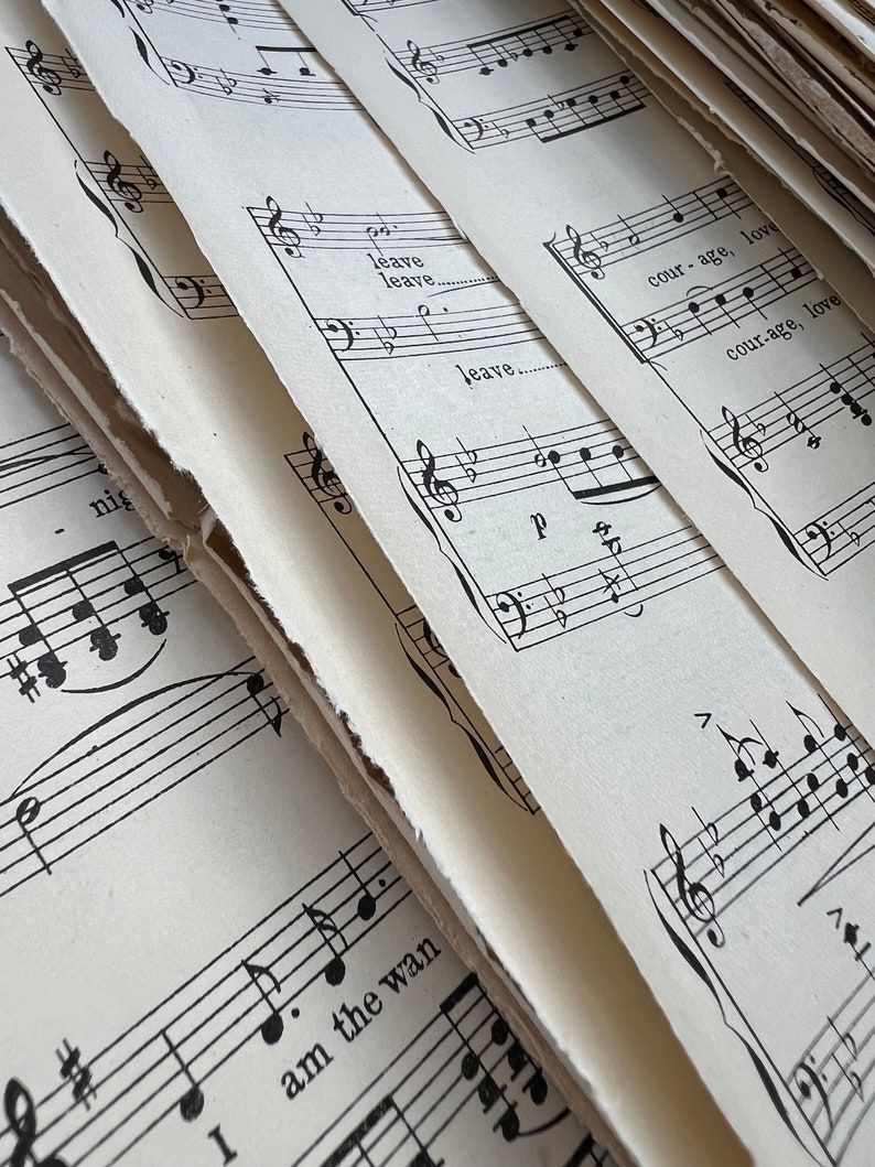 Bundle of 50 Vintage Sheet Music Pages Original Music Sheets Bundle ...