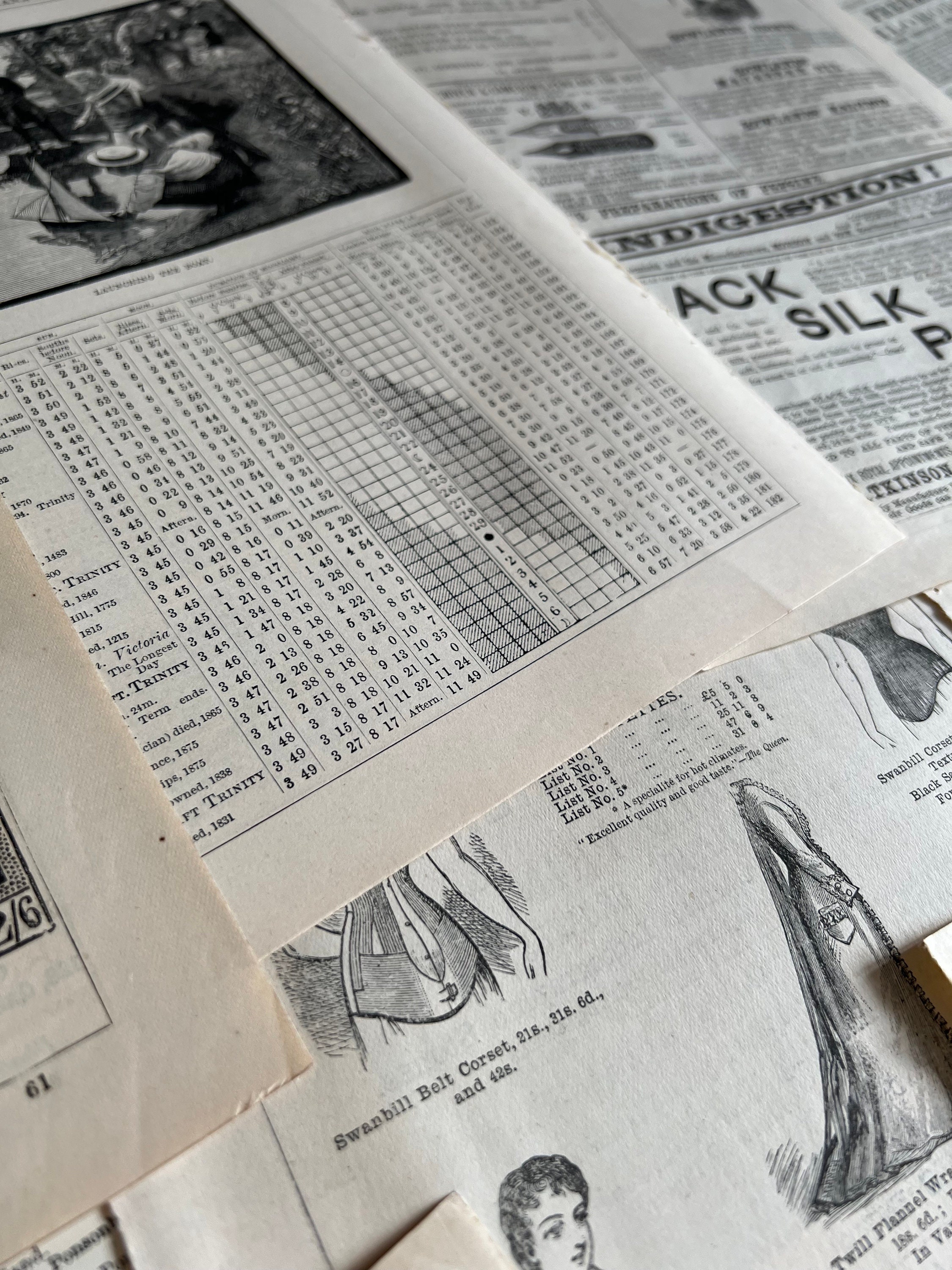 Bundle of 30 Original Illustrated London Almanac Pages From 1872-1874 ...