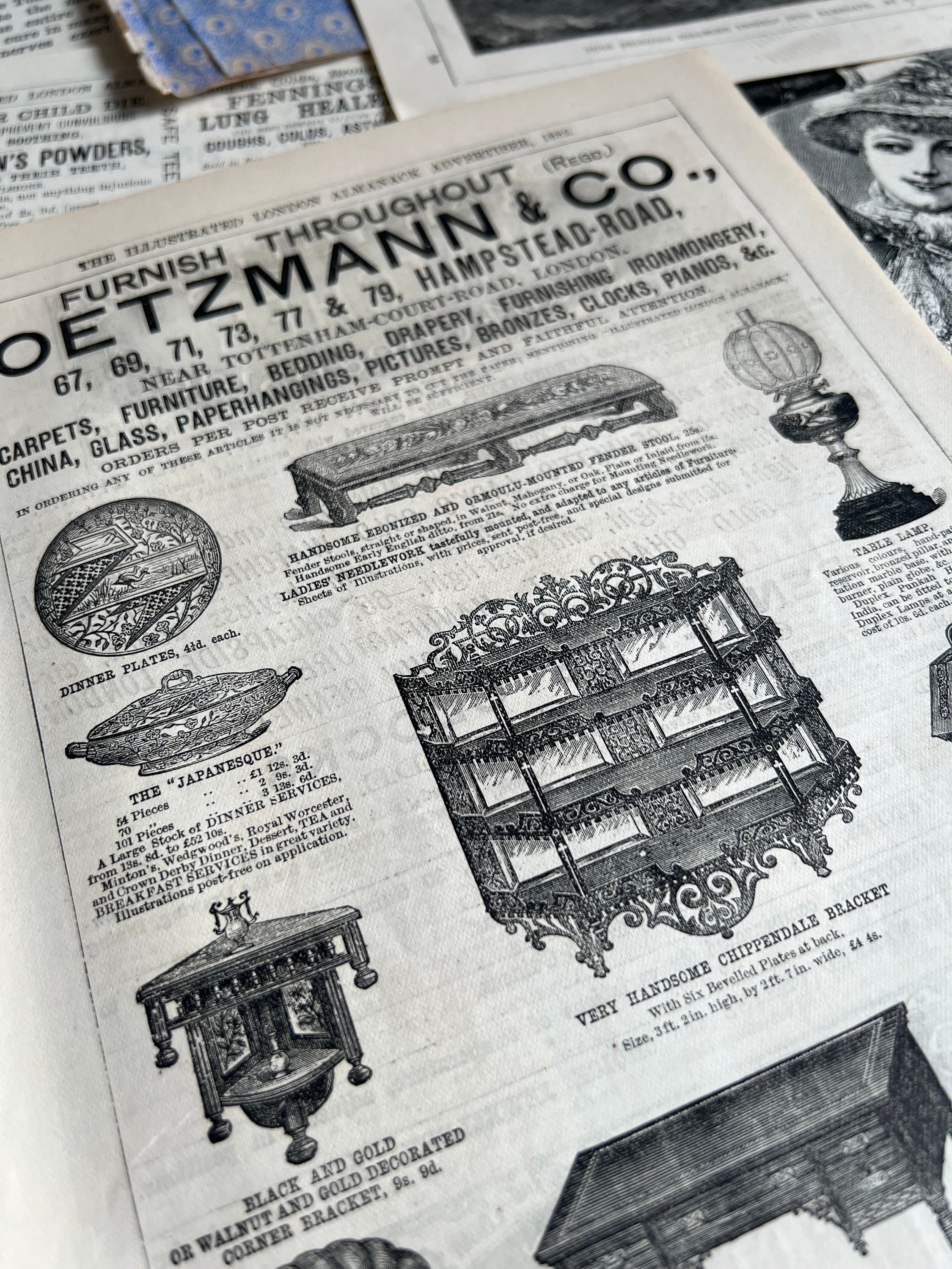 Bundle of 30 Original Illustrated London Almanac Pages From 1872-1874 ...