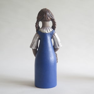 Vintage Elbogen Ceramic Girl Figurine in Blue Dress H 29.5 Cm / 11.6 In ...