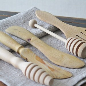 Set of 5 Wood Butter Jam Knives Vintage Wooden Cheese Spreaders Wood ...