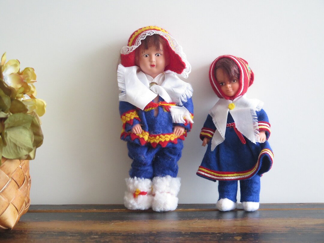 Saami Sami Lapland Girl, Decorative Vintage Folk Art Doll, Traditional ...