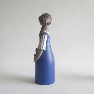 Vintage Elbogen Ceramic Girl Figurine in Blue Dress H 29.5 Cm / 11.6 In ...