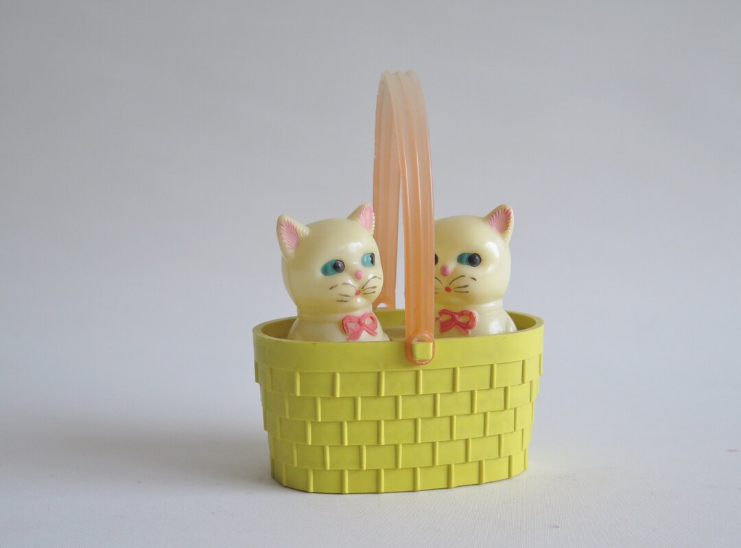 Cats in Basket Toy, Made by Straume Factory Riga, Rare Collectible USSR ...