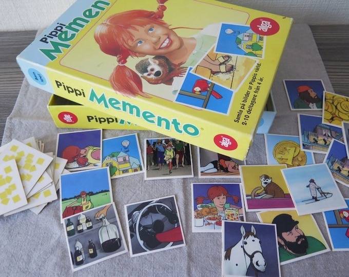 Vintage Board Game pippi Longstocking Memory Lotto Game pippi Memento ...