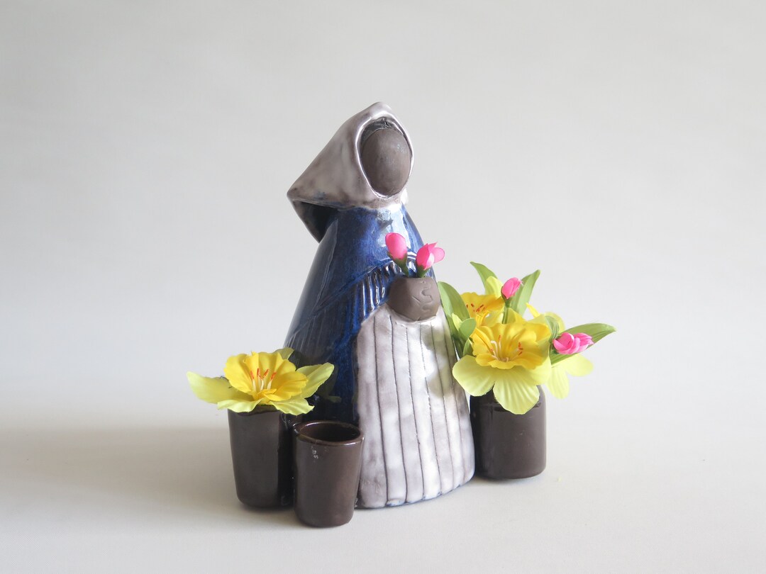 Ceramic Girl Figurine Blue Dress by Elsi Bourelius Glazed Ceramic ...