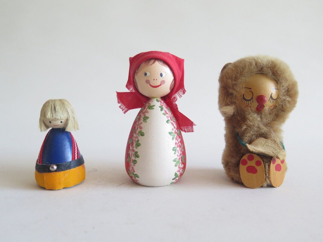 Wooden Doll Handcraft Wood Doll Figurine, Folk, Troll, Vintage Swedish ...