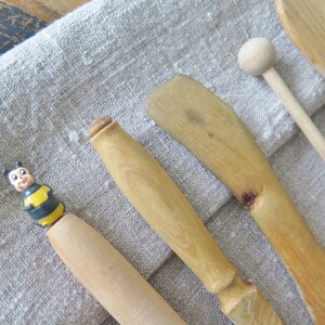Set of 5 Wood Butter Jam Knives Vintage Wooden Cheese Spreaders Wood ...