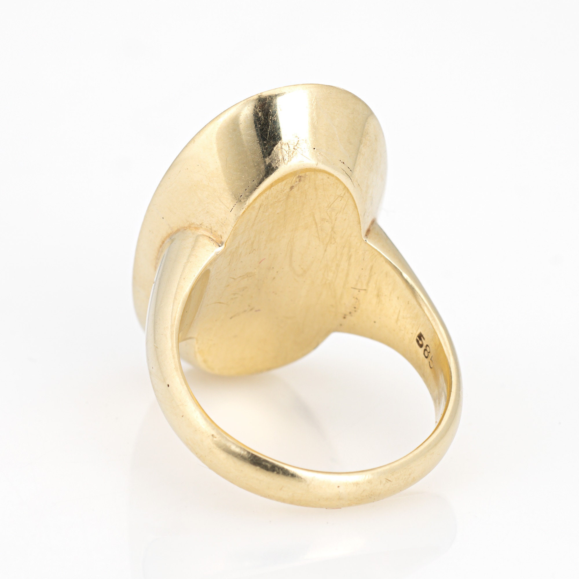 Family Crest Signet Ring Vintage 14k Yellow Gold Blue Agate - Etsy