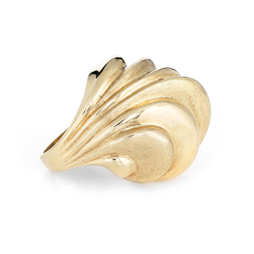 Heavy Fluted Cocktail Ring Vintage High Dome Mid Century - Etsy