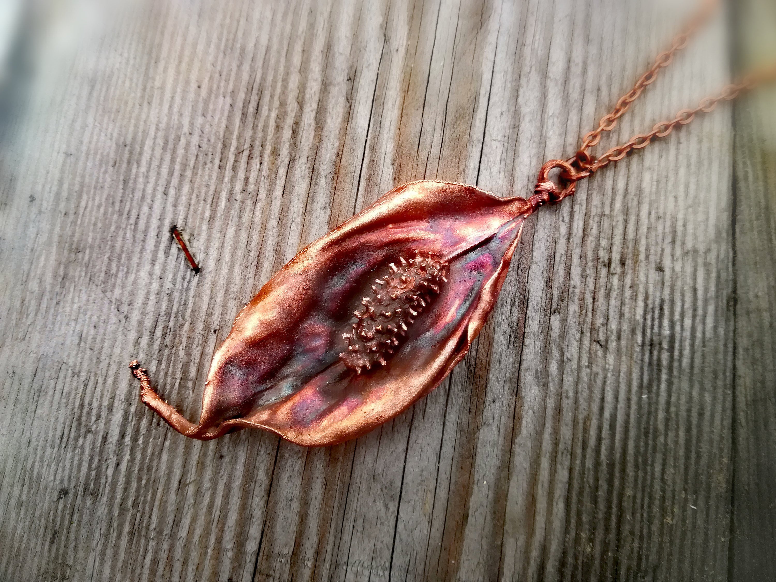 Copper Real Peace Lily Flower Pendant Electroformed Botanical Necklace ...