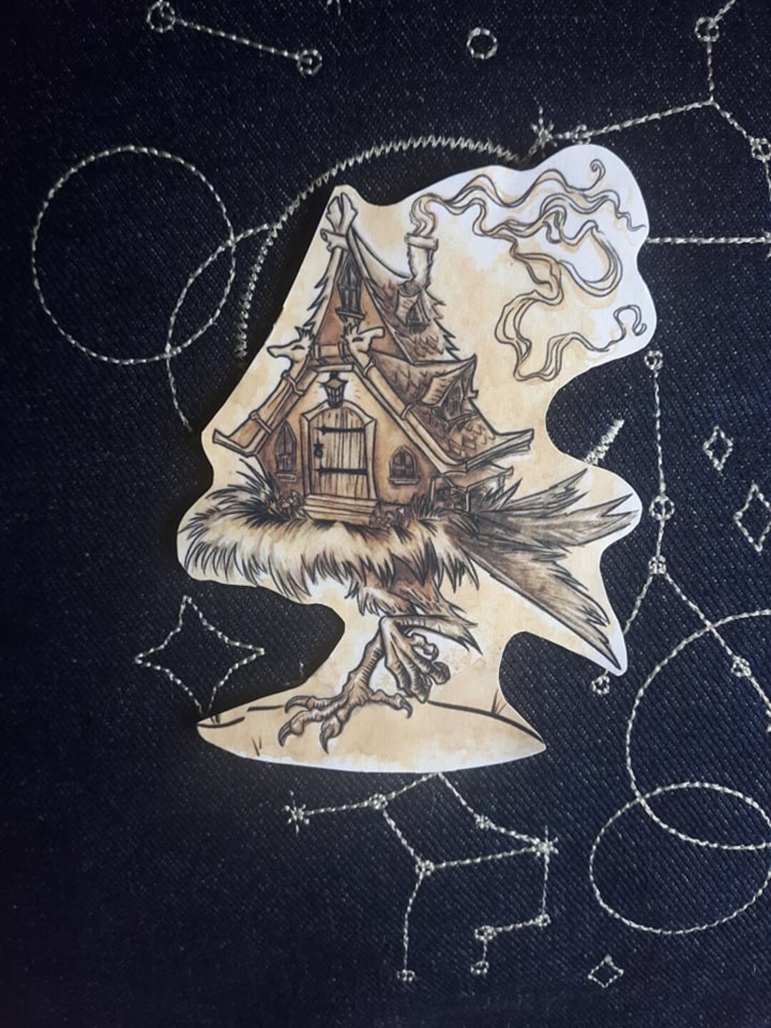 Stationary Sticker, Baba Yaga Hut Sticker, Witch Cottage, Witch ...