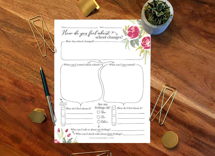 Mental Health Back to School Worksheet for Kids or Adults,pandemic ...