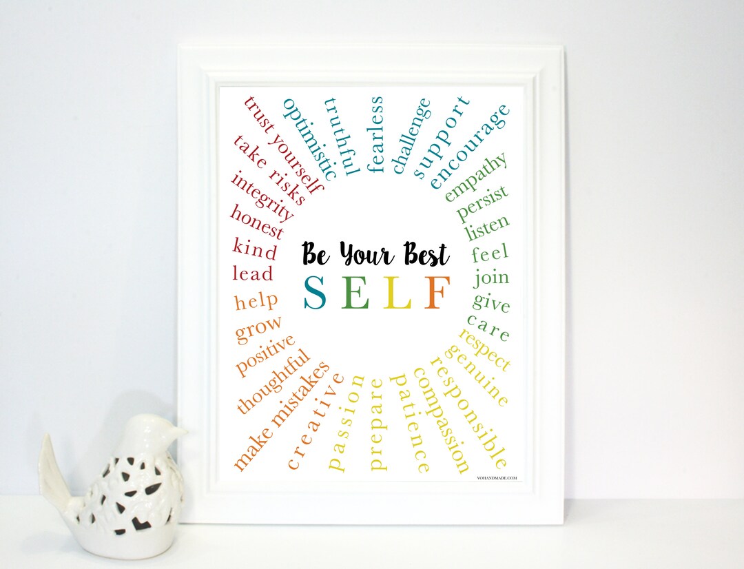 5x7 Be Your Best Self Classroom Card or Poster, Growth Mindset, Rainbow ...