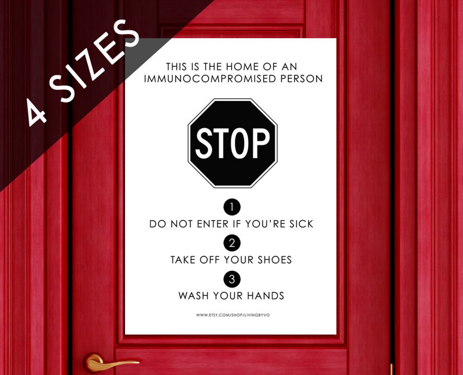 Immune Compromised Door Sign, This is the Home of an Immunocompromised ...