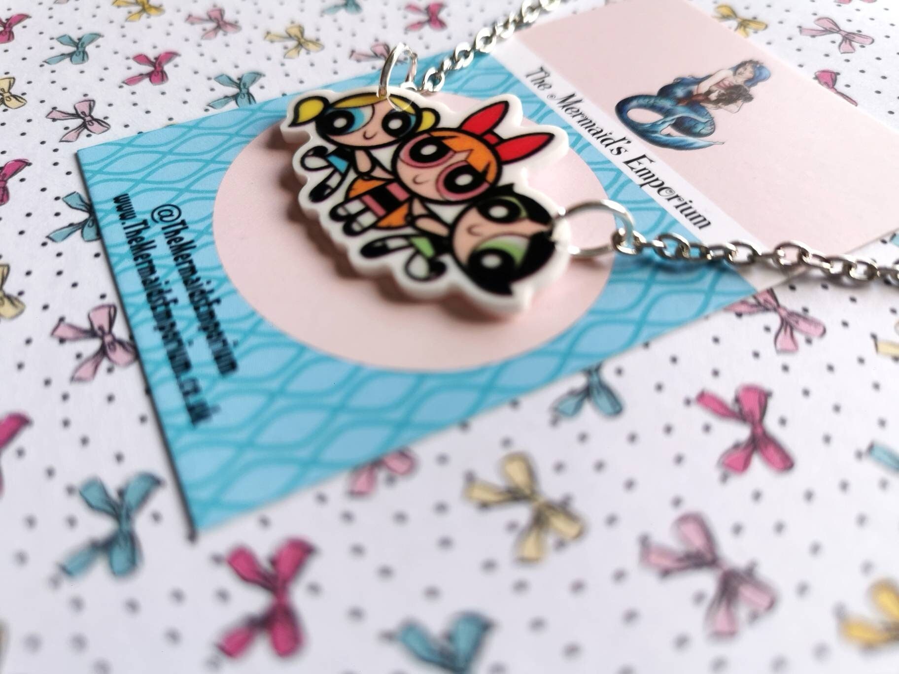 Powerpuff Girls Printed Acrylic Necklaces / Bubbles / Buttercup ...