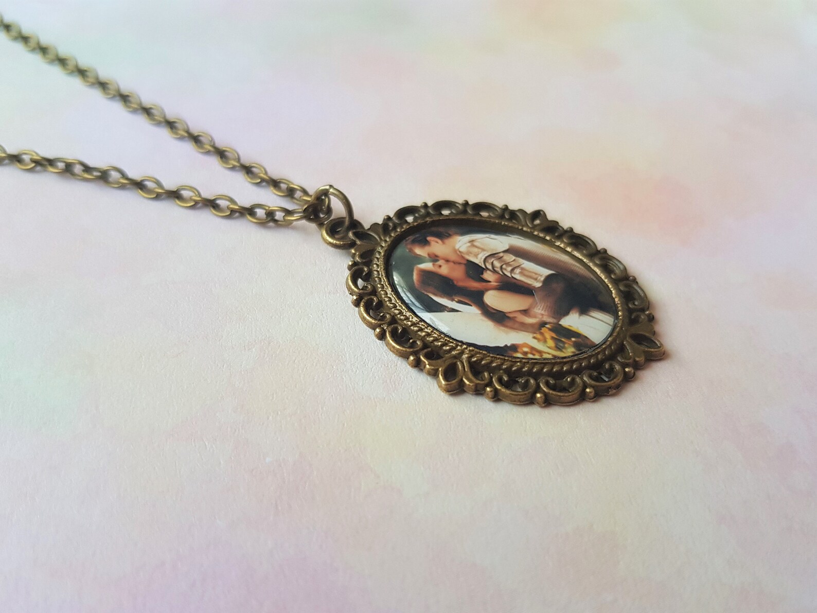 Romeo Juliet Cameo Necklace Silver Option Available - Etsy UK