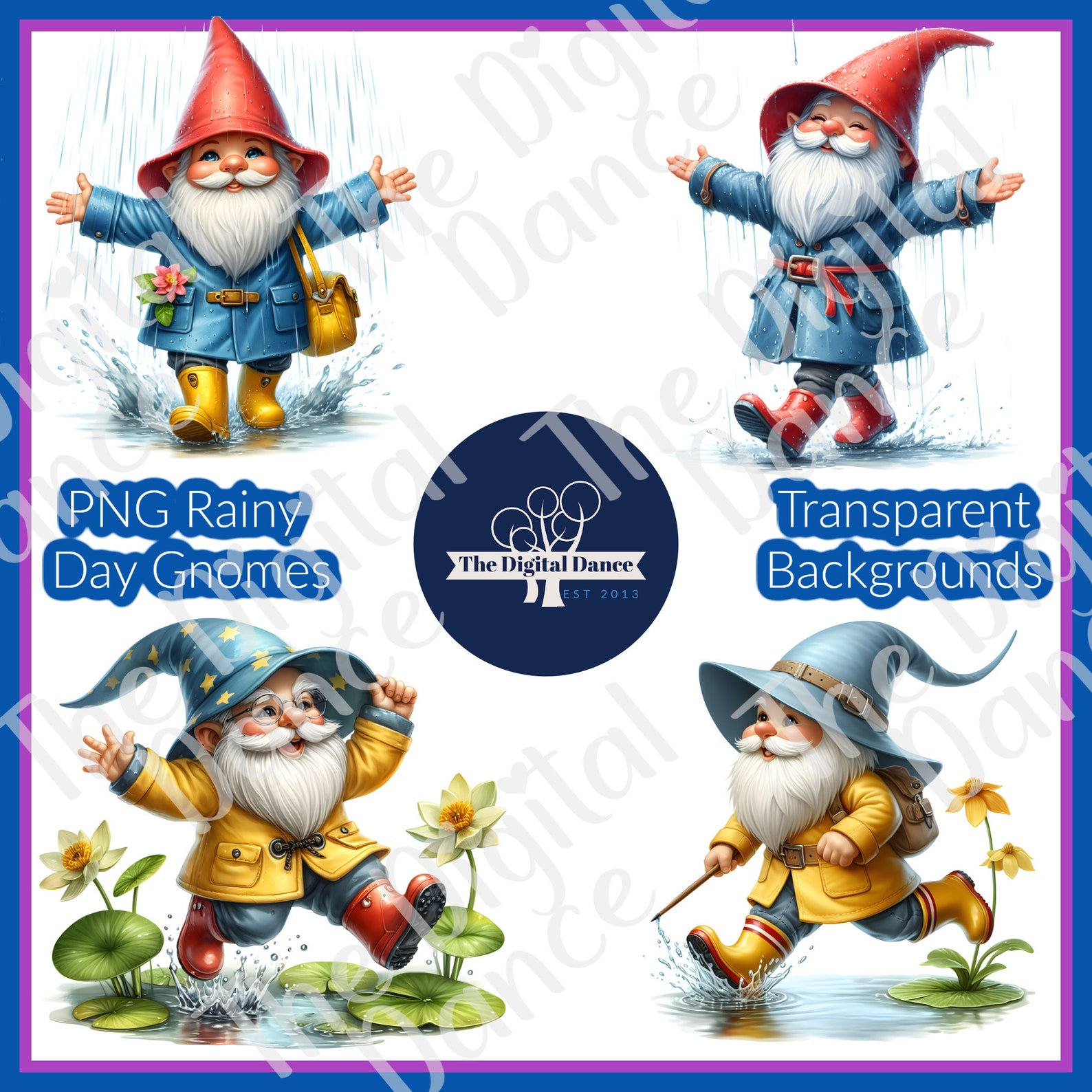 Watercolor Rainy Day Gnomes Clipart, Transparent, Png, Gnome Rainy Day ...