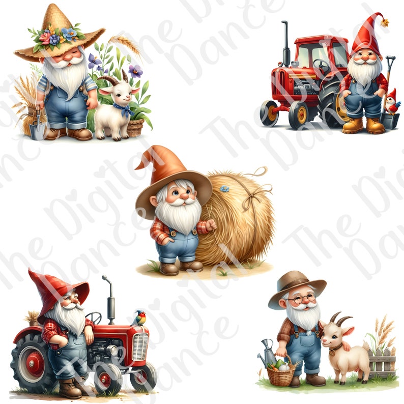 Watercolor Farmer Gnome Clipart, Transparent, Png, Clipart, Gnome ...