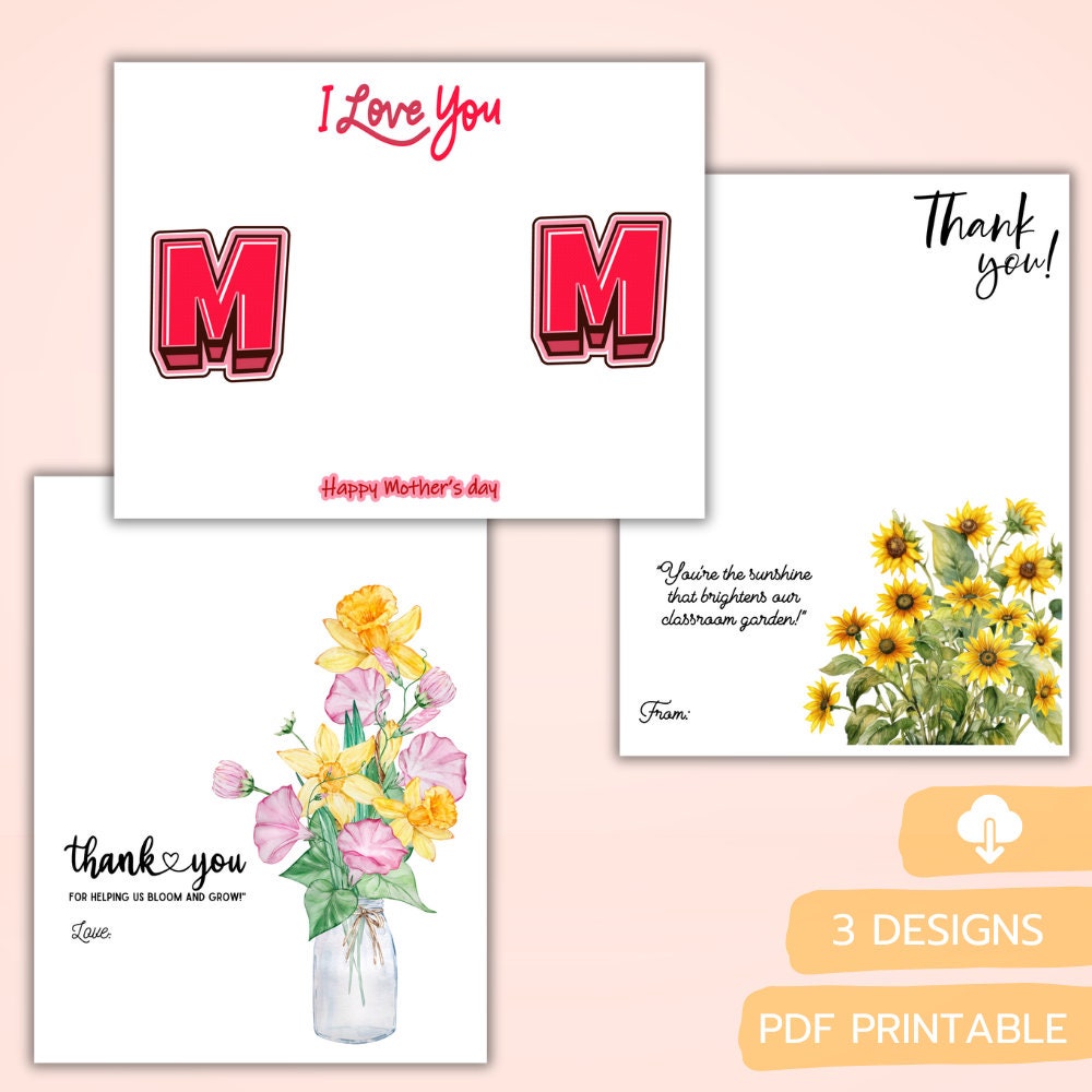 Mother's Day Love Handprint Printable Craft Bundle Print at Home, Gift ...