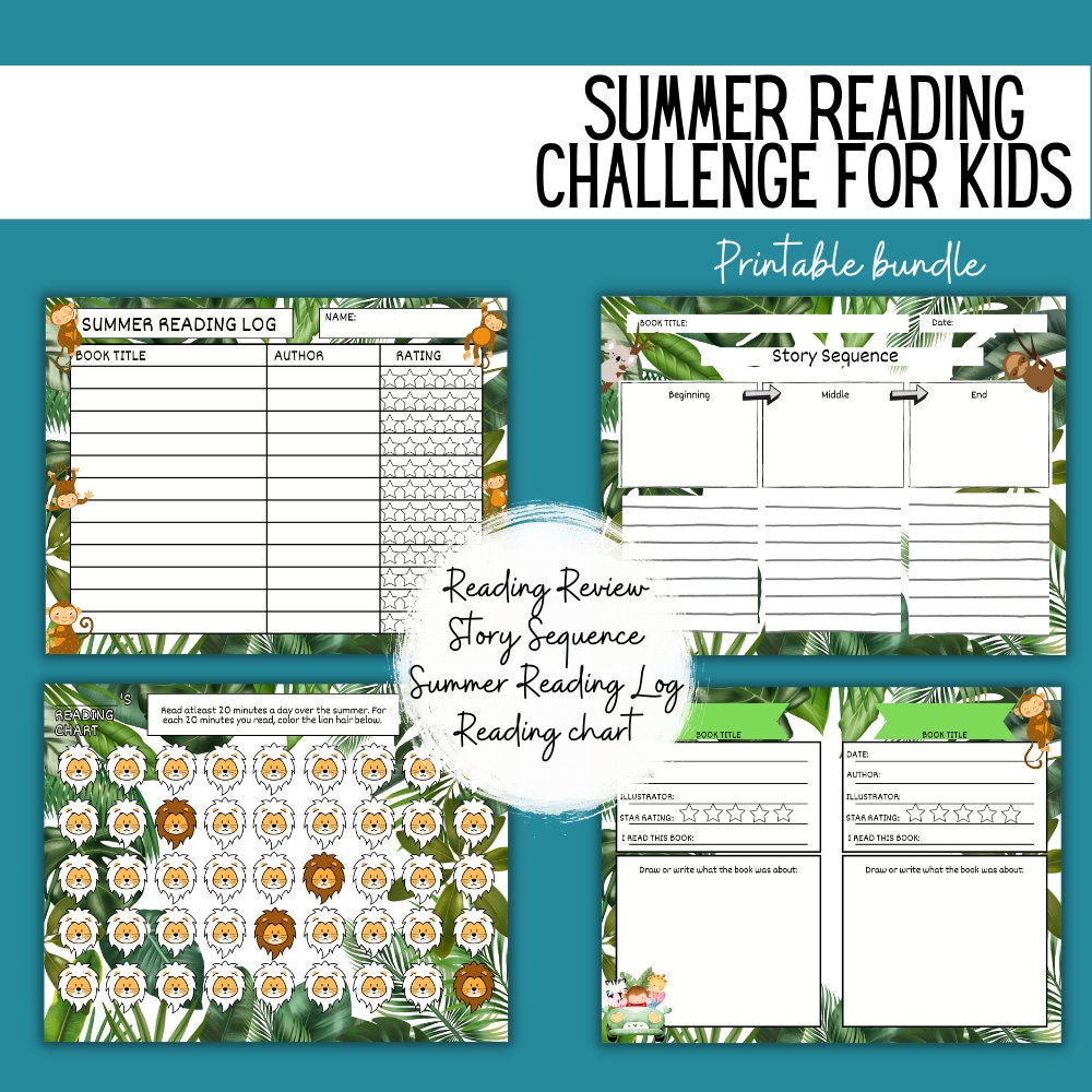 Kids Summer Reading Challenge Printable | Kids Reading Challenge ...