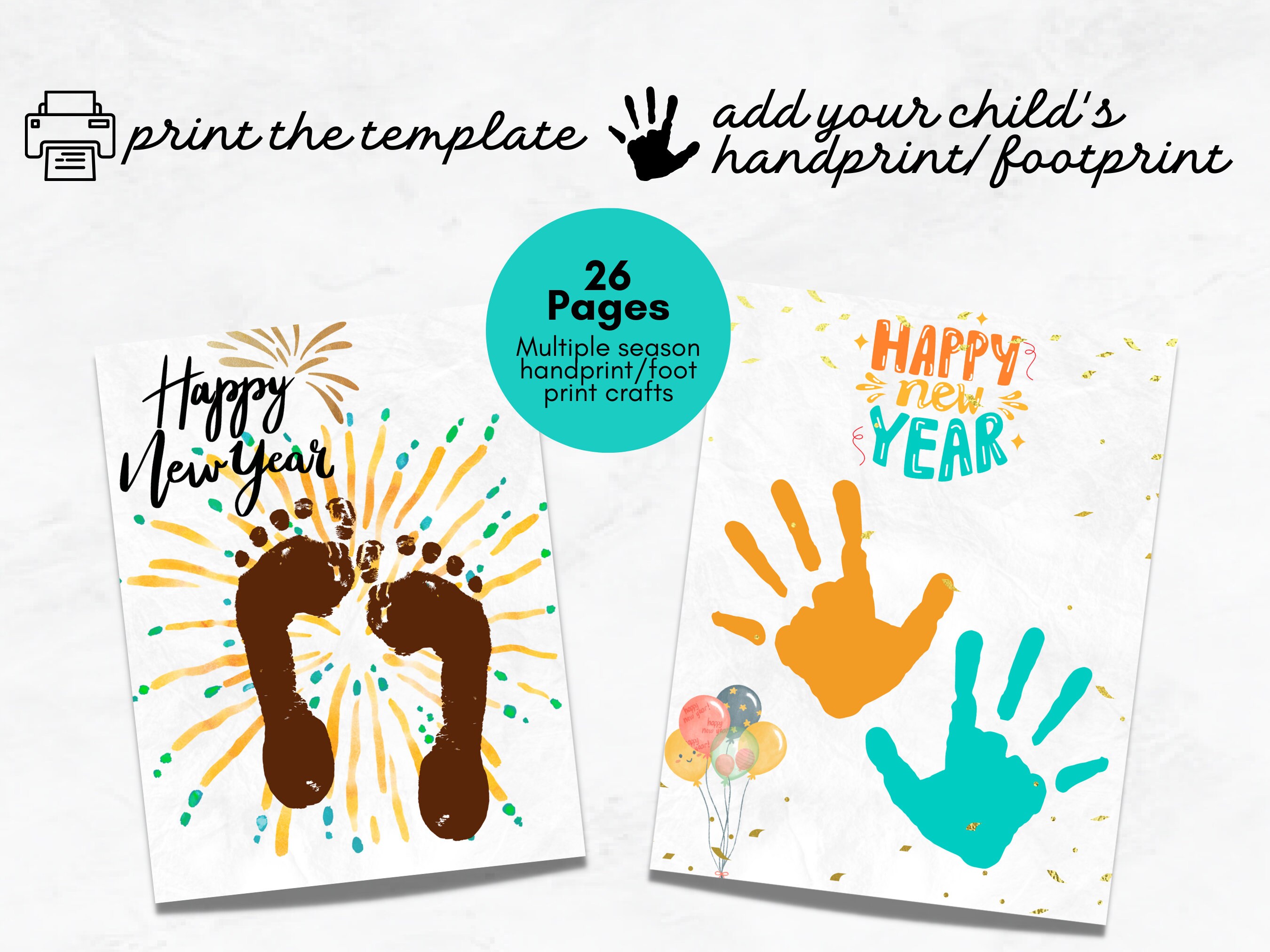 Hand and Footprint Crafts 26 Pages for Yearly Occasions and Gift Giving ...