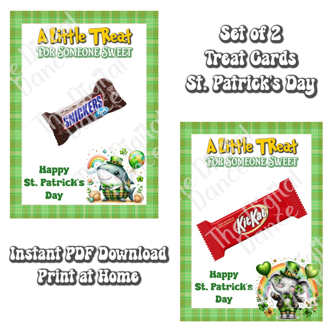 Set of 2 Printable Candy Holders | DIY St. Patrick's Day Gift | Digital ...
