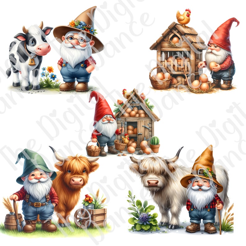 Watercolor Farmer Gnome Clipart, Transparent, Png, Clipart, Gnome ...