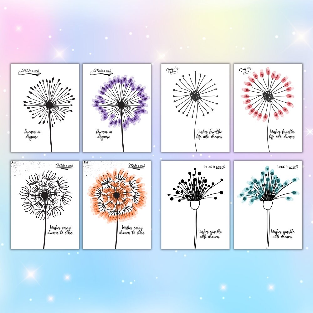Kids Craft Printable PDF: Fingerprint Dandelion Activity - Creative DIY ...