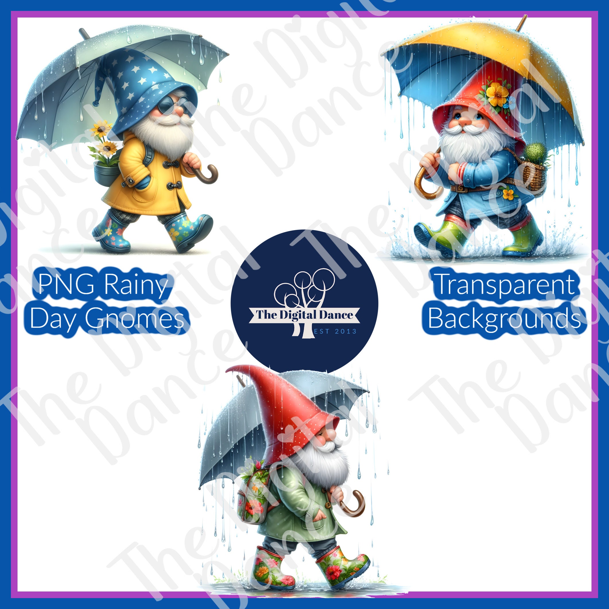 Watercolor Rainy Day Gnomes Clipart, Transparent, Png, Gnome Rainy Day ...